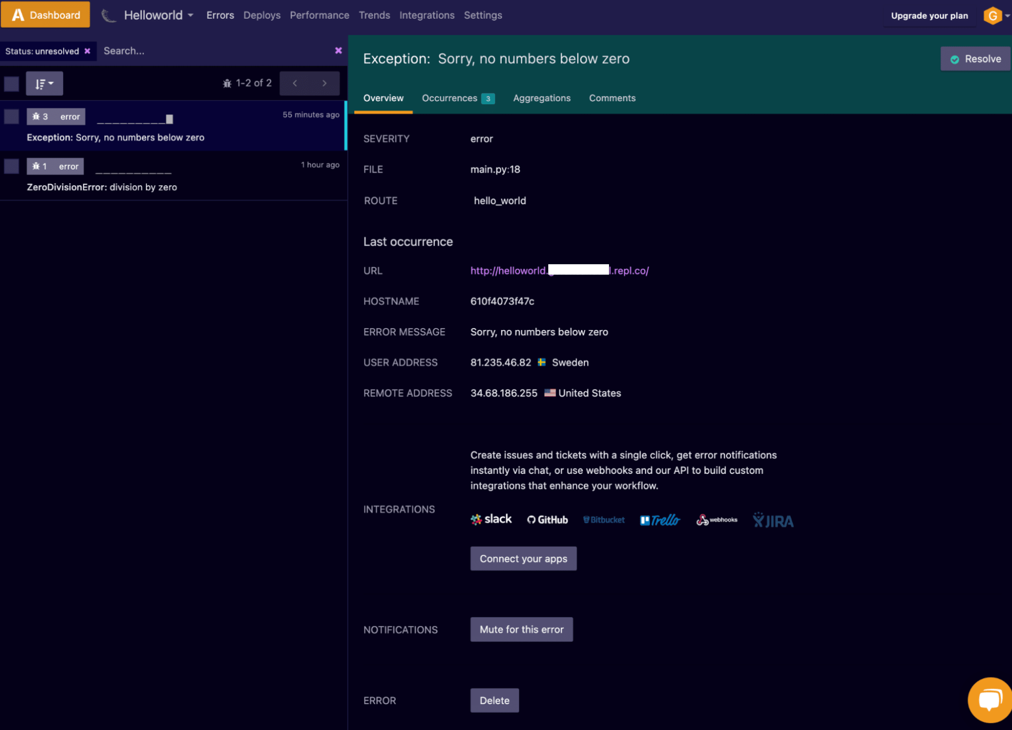 Hello World: Monitoring Your Python API in Replit Using Airbrake