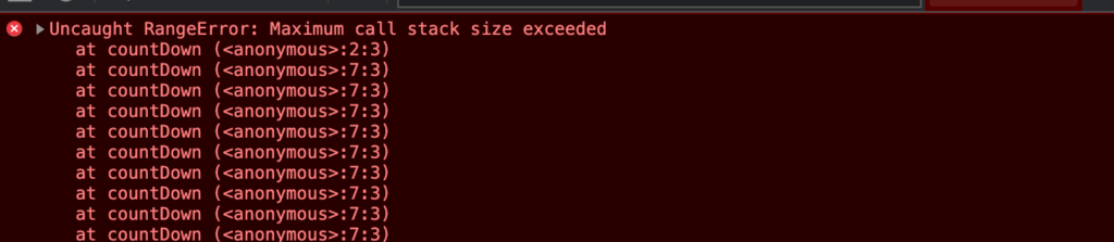 JavaScript Error: Maximum Call Stack Size Exceeded